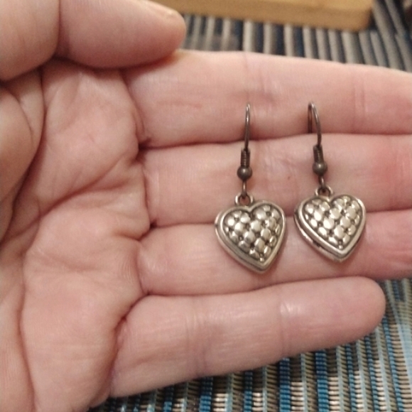 Brighton | Jewelry | Brighton Heart Silver Plated Earrings | Poshmark